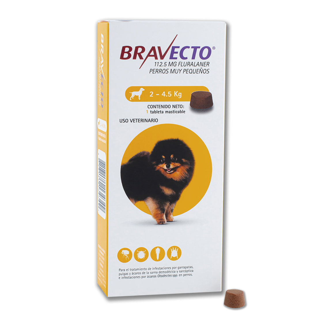Bravecto XS 1 Tableta De 2 kg A 4.5 kg 112.5 mg – Casa Luna. El lugar ...